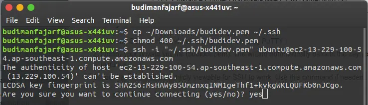 Access Amazon Elastic Compute Cloud (EC2) Remotely via SSH @budimanfajarf